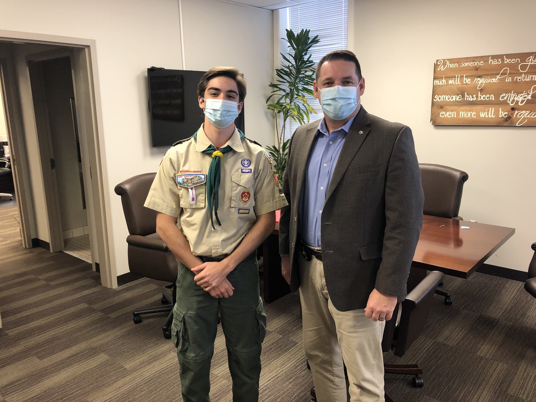 Boy Scout interviews Sheriff Ron Freeman for final merit badge, learns lesson about grace and ...