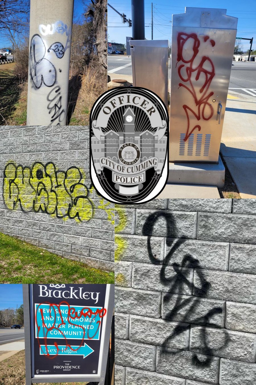 Cumming Police looking for 'artist' behind recent graffiti strikes ...