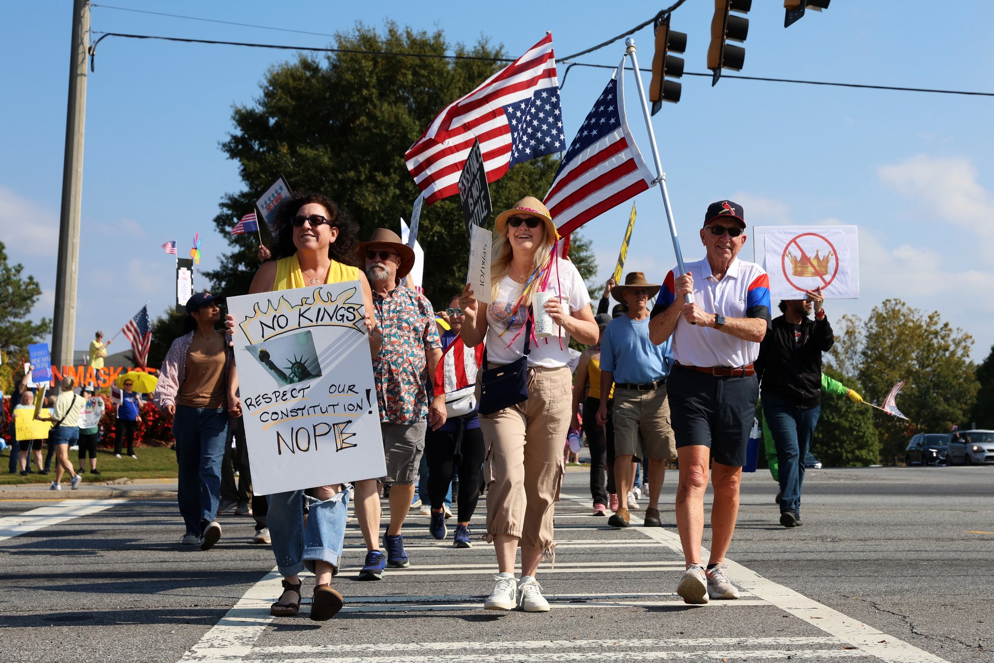 LOOK: Thousands attend No Kings protest in south Forsyth County ...